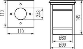 Nájezdové svítidlo Kanlux BERG DL-35L GU10 IP67 07173