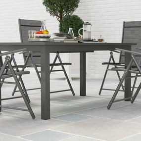 Rozkládací zahradní stůl Outsunny z hliníku 160/220x90 cm, odolný vůči povětrnostním vlivům, stůl na balkon, protiskluzový bufetový stůl pro 6-8 osob…