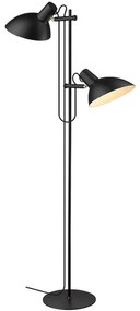 OnaDnes -20% Černá kovová stojací lampa Halo Design Metropole II. 150 cm
