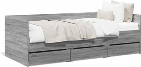 Válenda se zásuvkami bez matrace šedá sonoma 90 x 200 cm 3280823