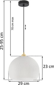Závěsné svítidlo Riffle 5, 1x bílé skleněné stínítko, g