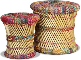 Stoličky chindi design 2 ks vícebarevné bambus 244216