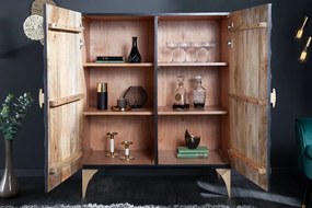 Designová vysoká komoda Venetia 120 cm černo-zlatá