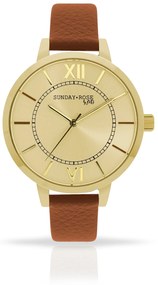 Dámské luxusní designové hodinky SUNDAY ROSE Classic GOLDEN BROWN