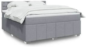 Box spring postel s matrací světle šedá 180 x 200 cm textil 3289461