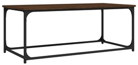 Konferenční stolek hnědý dub 102 x 50 x 40 cm kompozit a železo - Default Title