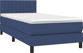 Box spring postel s matrací modrá 90x190 cm textil 3140183
