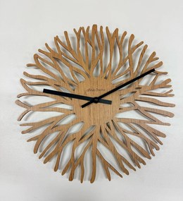 Dřevěné hodiny ROOTS - IHNED K ODESLÁNÍ Zvolte barvu dekoru: Horský dub, Zvolte velikost hodin (cm): 35x35, Barva ručiček: Černé