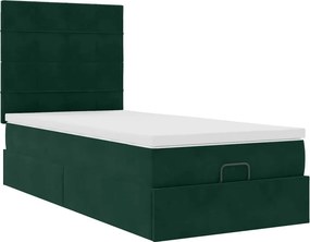 Osmanský rám postele s matracemi tmavě šedá 90x200cm samet 3313448