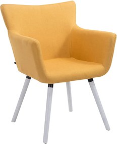Židle Antwerp s opěrkami ~ látka, nohy bílé Barva  Žlutá
