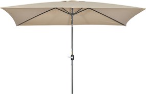 Outsunny Hliníkový Slunečník 200x300x253 cm Obdélníkový Zahradní Slunečník s Kličkou a Odnímatelným Sloupem pro Terasu, Bazén, Patio venkovní Khaki |