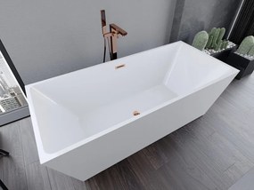 Mexen Lita, volně stojící vana 170 x 75 cm, bílá, růžové zlato přepad, 52121707500-60