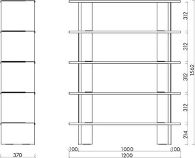 Světle šedá kovová knihovna 120x156x37 cm Hes – noo.ma