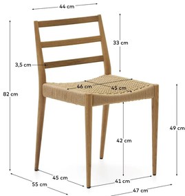 Jídelní židle z dubového dřeva v přírodní barvě v sadě 2 ks Analy – Kave Home