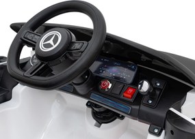Ramiz Elektrické auto Mercedes Benz AMG EQA pro děti bílé + dálkové ovládání + 5bodové pásy + EVA kola + MP3 displej + LED