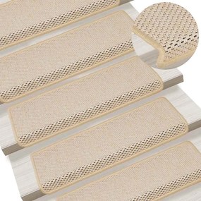 Samolepící nášlapy na schody vzhled sisal 15 ks 65x21x4 cm Berber 326893