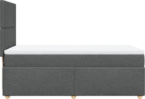 Box spring postel s matrací tmavě šedá 100 x 200 cm textil 3293485