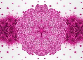 Malvis ® Tapeta Růžová mandala s květy Vel. (šířka x výška): 216 x 140 cm