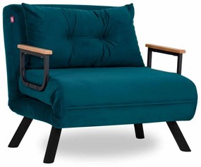 Designové rozkládací křeslo Hilarius petrolejové