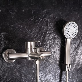 Rea Ontario, vanová baterie s ruční sprchovou soupravou, broušená ocel, REA-B5514