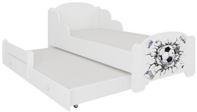 Dětská postel s matracemi AMADIS II 160x80 Motiv: LETADLO S TRANSPARENTEM