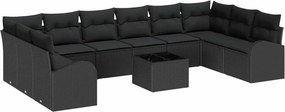 Set pohovek 11 ks Černá [Syntetický]: Polyratan 3346233