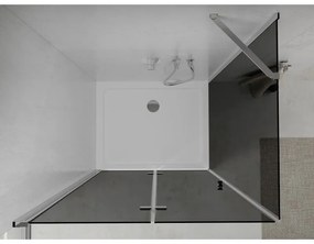 Mexen Lima, sprchový kout se skládacími dveřmi 70 (dveře) x 80 (stěna) cm, 6mm šedé sklo, chromový profil + slim sprchová vanička bílá + chromový sifon, 856-070-080-01-40-4010