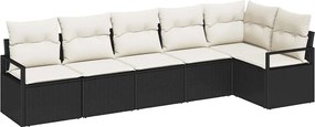 Set pohovek 6 ks Černá polyratan 3346397