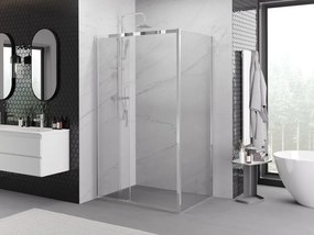 Mexen Exo, posuvná sprchová kabina, dveře 85 cm + boční stěna 95 cm, transparentní sklo, chrom, 8153-085-095-01-00