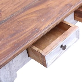 Psací stůl se zásuvkami bílý 117 x 57 x 75 cm recyklované dřevo 283908