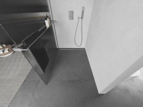 Mexen Kioto+ L, sprchová zástěna Walk-In s poličkou a věšákem 80 x 200 cm, 8mm sklo s žebrovým vzorem, chromový profil, 800-080-123-01-09