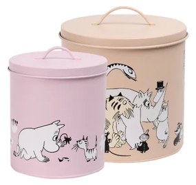 Set 2 ks plechových dóz Moomin Pink Peach Muurla