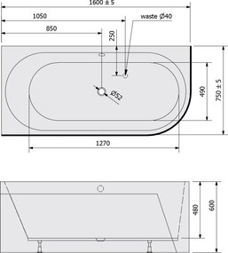 Polysan ASTRA L MONOLITH 160 x 75 x 60 cm 33611M vana