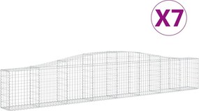 Klenuté gabionové koše 7 ks 400x30x60/80 cm pozinkované železo 3145805