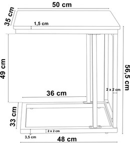 Příruční stolek MEREN Craft béžový