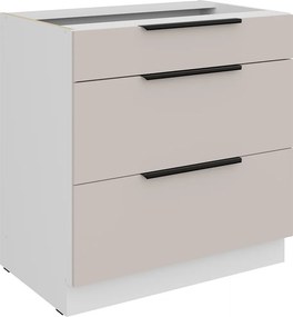 COMO | dolní skříňka 80 D 3S zásuvková | 80 cm | PREMIUM BOX | bílá/kašmír