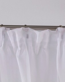 Záclony Lily 2 ks s krajkou, krátké barva bílá látka poloprůhledná, lesklé