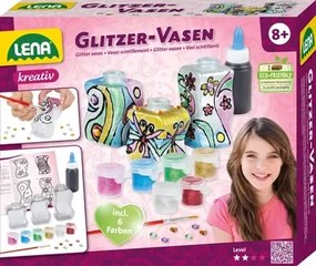 LENA Kreativní sada Třpytivé vázy / 3 vázy / 6 třpytivých barev / od 8