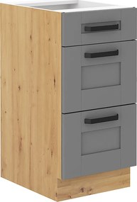 LUNA du | dolní skříňka 40 D 3S se zásuvkami PREMIUM BOX | 40 cm | artisan/šedá
