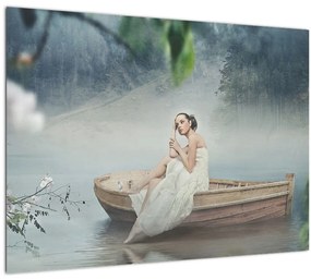 Obraz - Žena na loďce (70x50 cm)