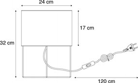 Moderní stolní lampa růžová se zlatem - Rosalina