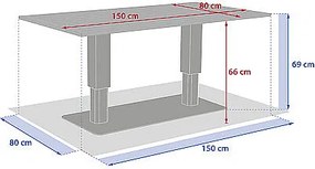 DEOKORK Hliníkový výsuvný stůl LYON 150x80 cm (cappuccino)