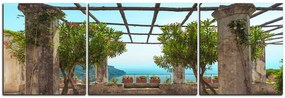 Obraz na plátně - Starověká zahrada na mořském pobřeží - panoráma 5249C (90x30 cm)