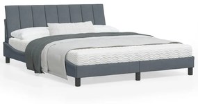 vidaXL Rám postele s LED osvětlením tmavě šedý 160 x 200 cm samet