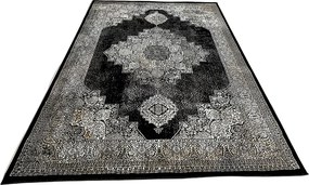 HU Černý orientální koberec Glamour 27216-Siyach Rozměr: 60x110 cm