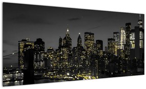 Obraz večerního města (100x40cm)