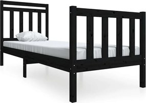 Rám postele černý 75 x 190 cm Small Single masivní dřevo 3100683