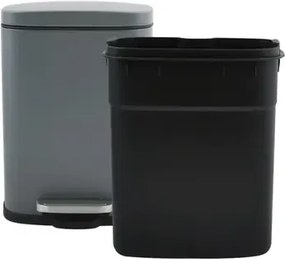 Spirella AKIRA pedálový odpadkový koš 12 L matná šedá / ocel / soft-cl