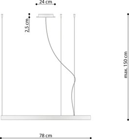 Černé hliníkové LED závěsné svítidlo ø 78 cm RIO – Thoro