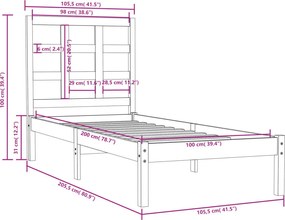 vidaXL Rám postele masivní dřevo 100 x 200 cm [3105461] Barva: medová hnědá